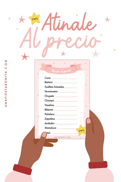 Atínale al precio - Juego para baby shower gratis – Una Fiesta Bonita